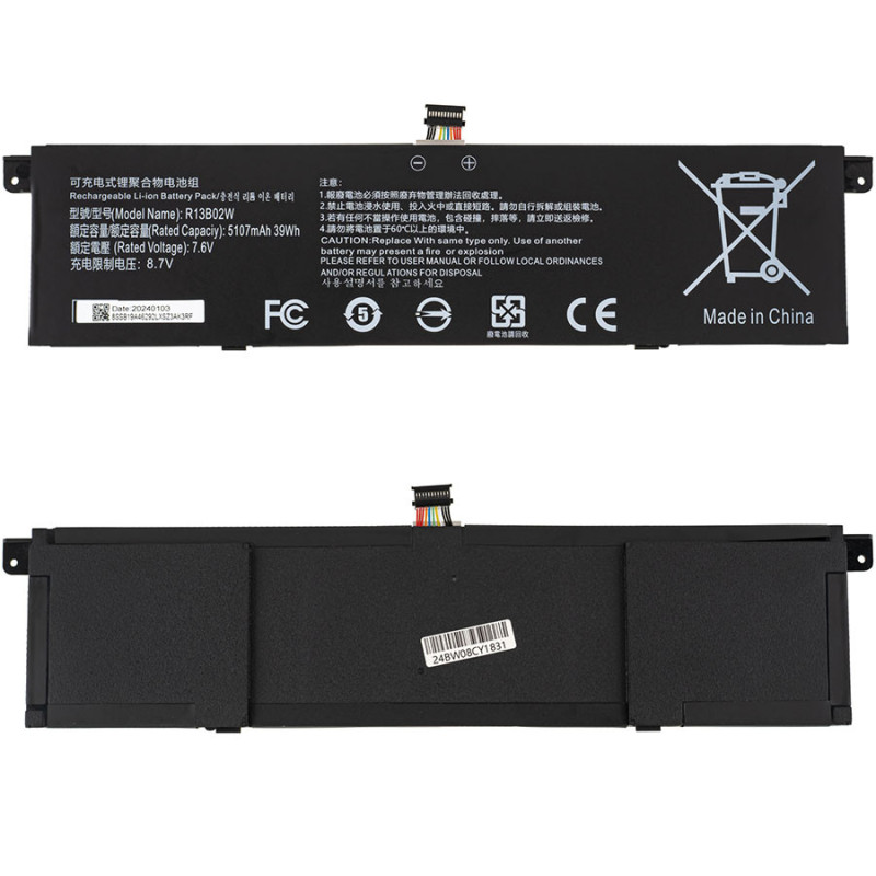 Батарея для ноутбука Xiaomi R13B01W Mi Book Air 13.3 7.6V 5100mAh 39Wh ...